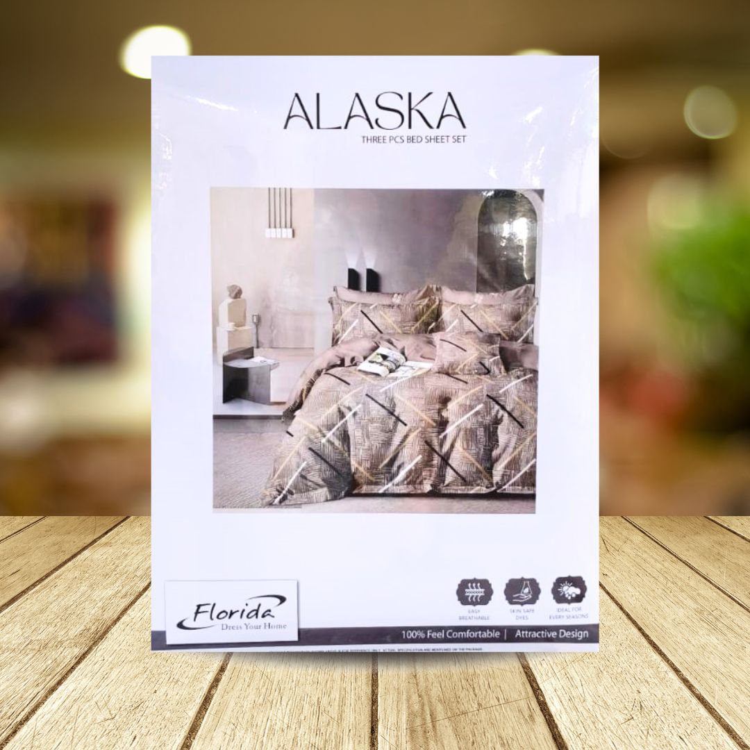 Florida Alaska Double Bed Imported bedsheet Set with Pillow Covers (Co ...